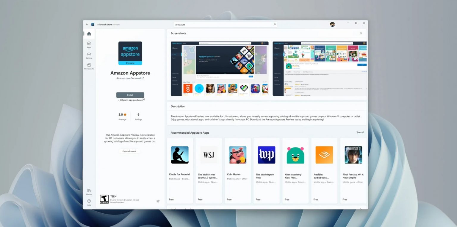 Windows 11 ile Amazon Appstore için Büyük Adım - Technotoday